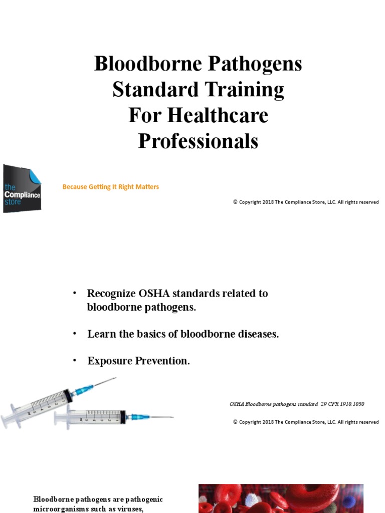 Bloodborne Pathogens Standard Training Presentation | PDF | Hand ...