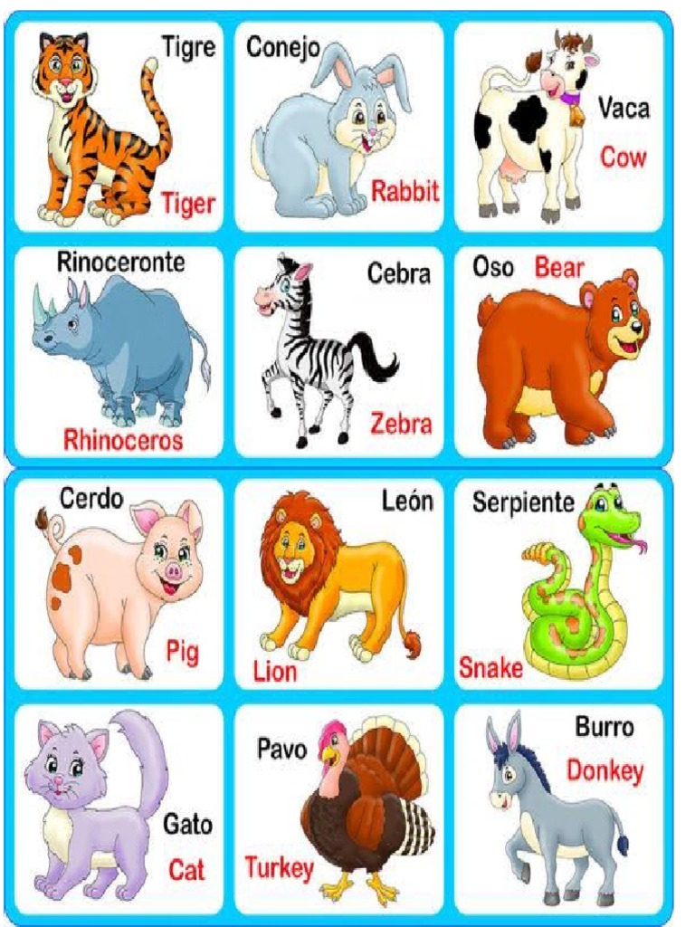Animales en Ingles | PDF