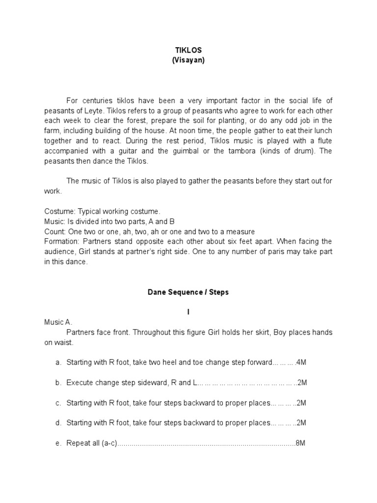 TIKLOS (Literature and Dance Figures) | PDF | Dances | Performing Arts