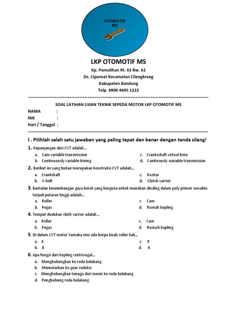 Soal Latihan LKP | PDF