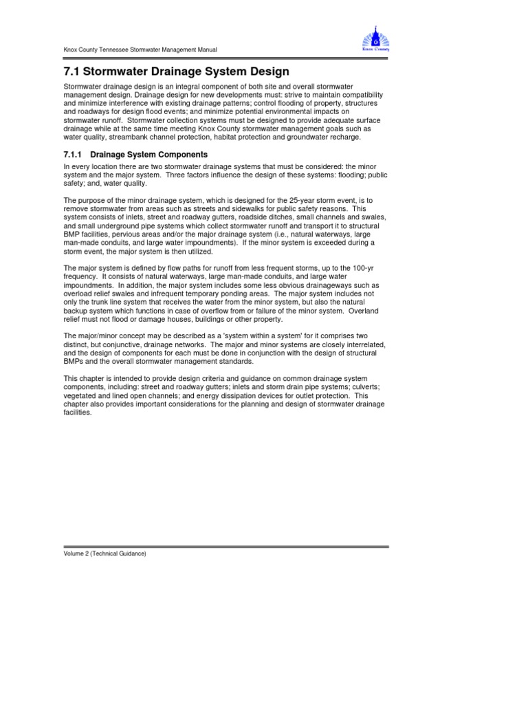 7-1 Stormwater Drainage System Design | PDF | Stormwater | Storm Drain