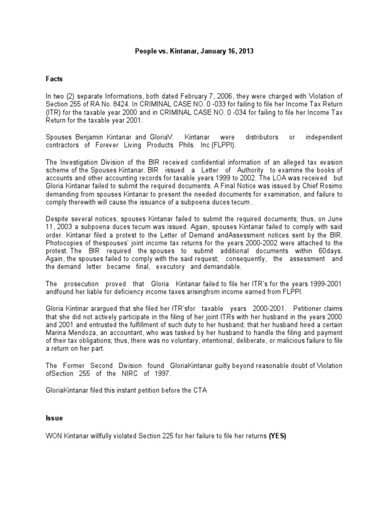 People Vs Kintanar | PDF | Intention (Criminal Law) | Reasonable Doubt