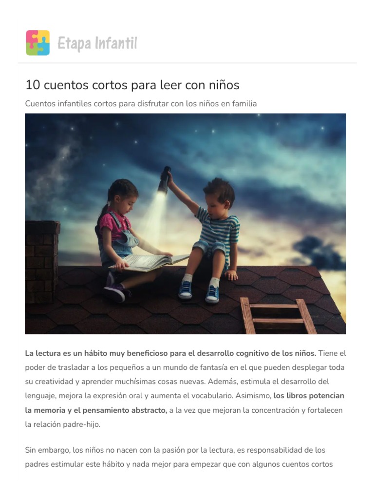 10 Cuentos Cortos para Leer Con Niños - Etapa Infantil | Descargar ...
