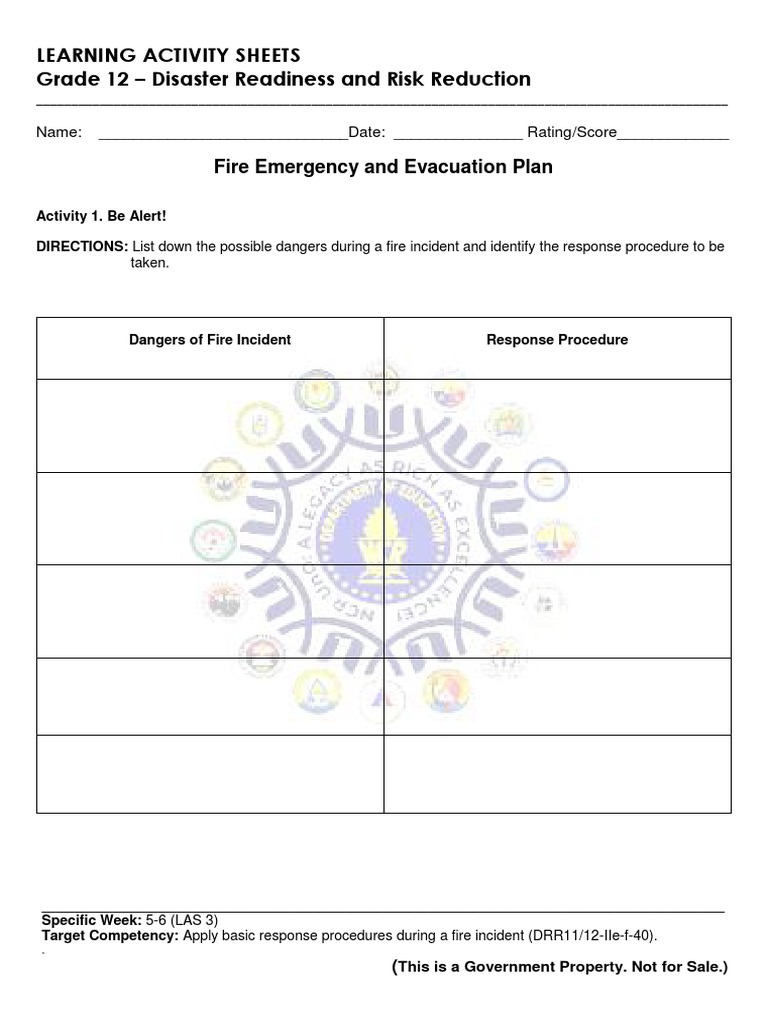 Grade 12 DRR Learning Activity Sheets | PDF | Emergency Management ...