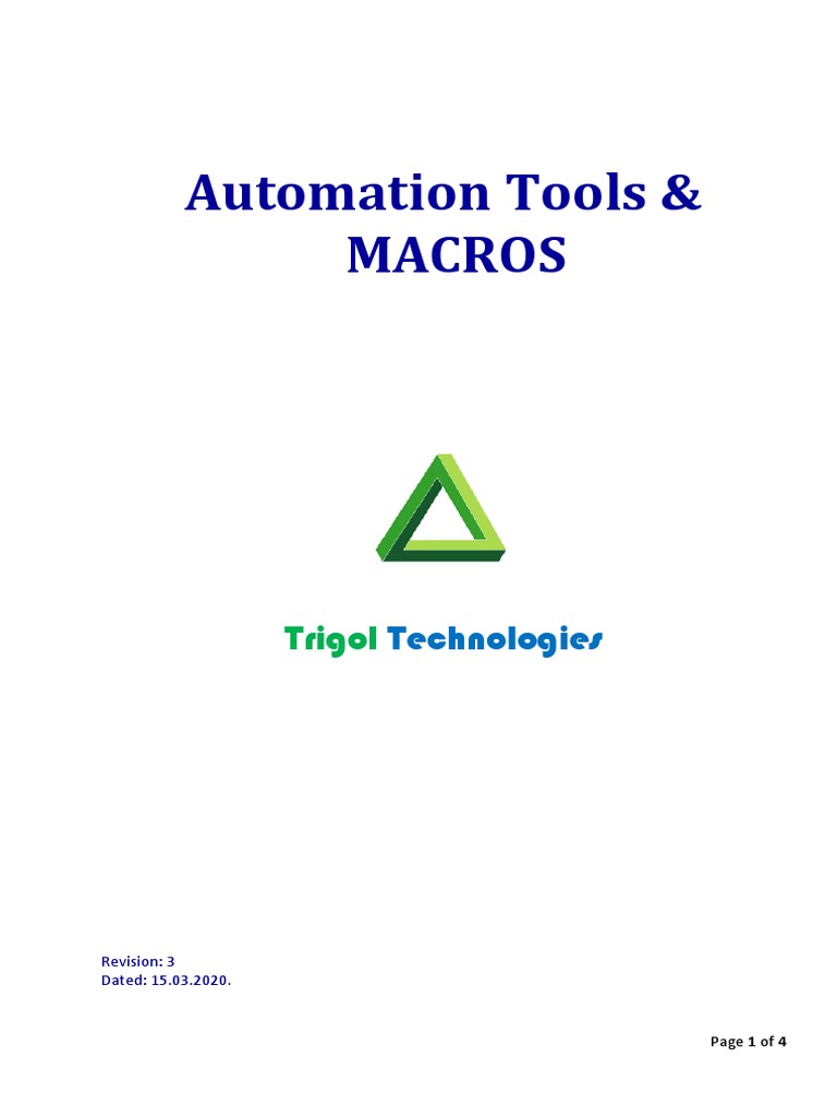 Automation Tools & Macros | PDF | Automation | Information Technology ...