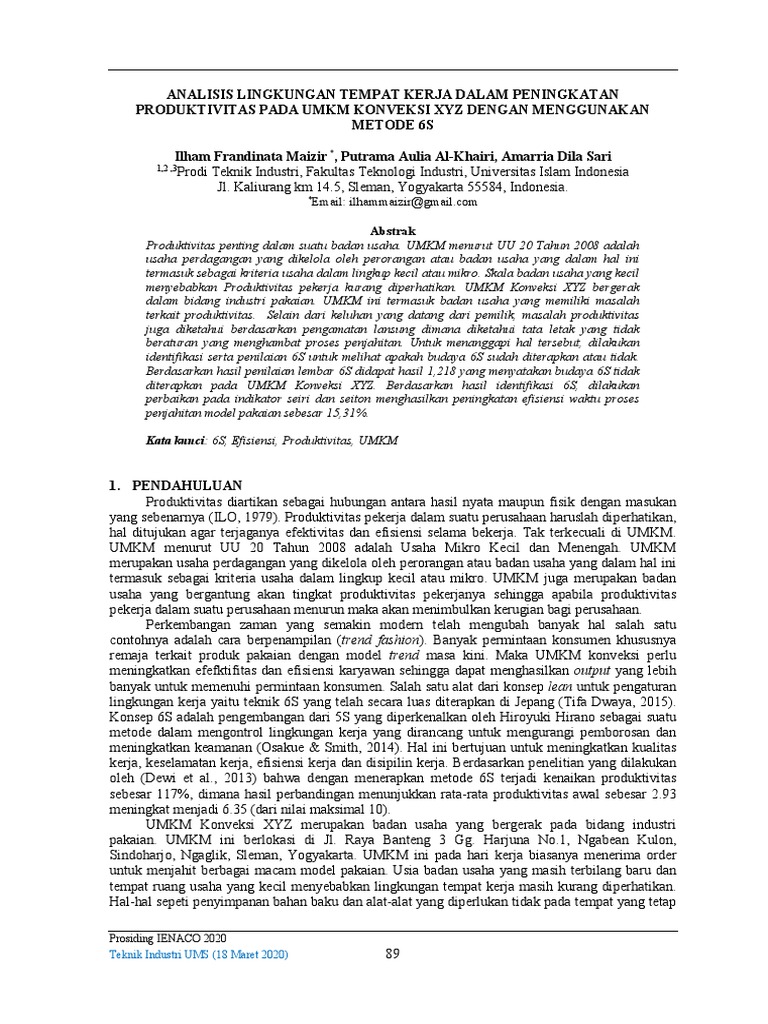 Prosiding IENACO 2020: Teknik Industri UMS (18 Maret 2020) | PDF | Bisnis | Pengelolaan Keuangan ...