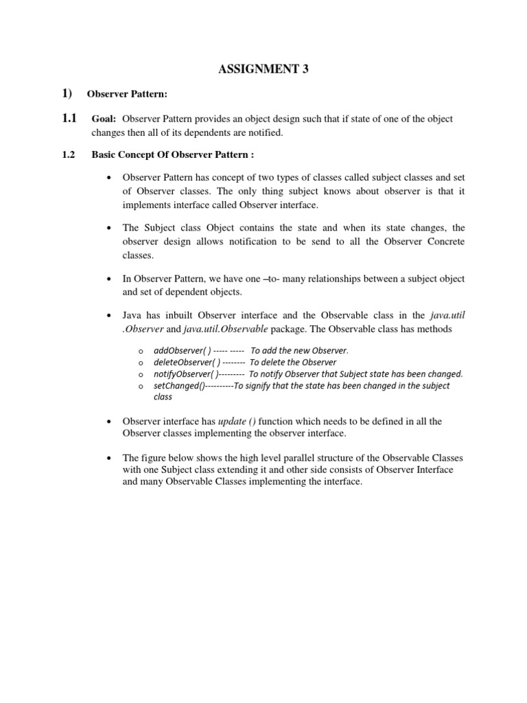 Observer Pattern Implementation in Java | PDF | Class (Computer ...