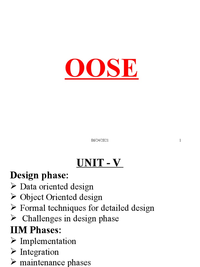 Oose - Unit-5 | PDF | Software Testing | Top Down And Bottom Up Design
