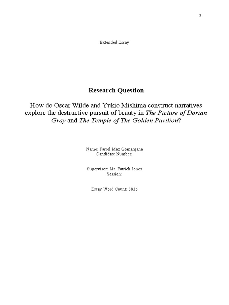 The Picture of Dorian Gray and The Temple of The Golden Pavilion | PDF ...
