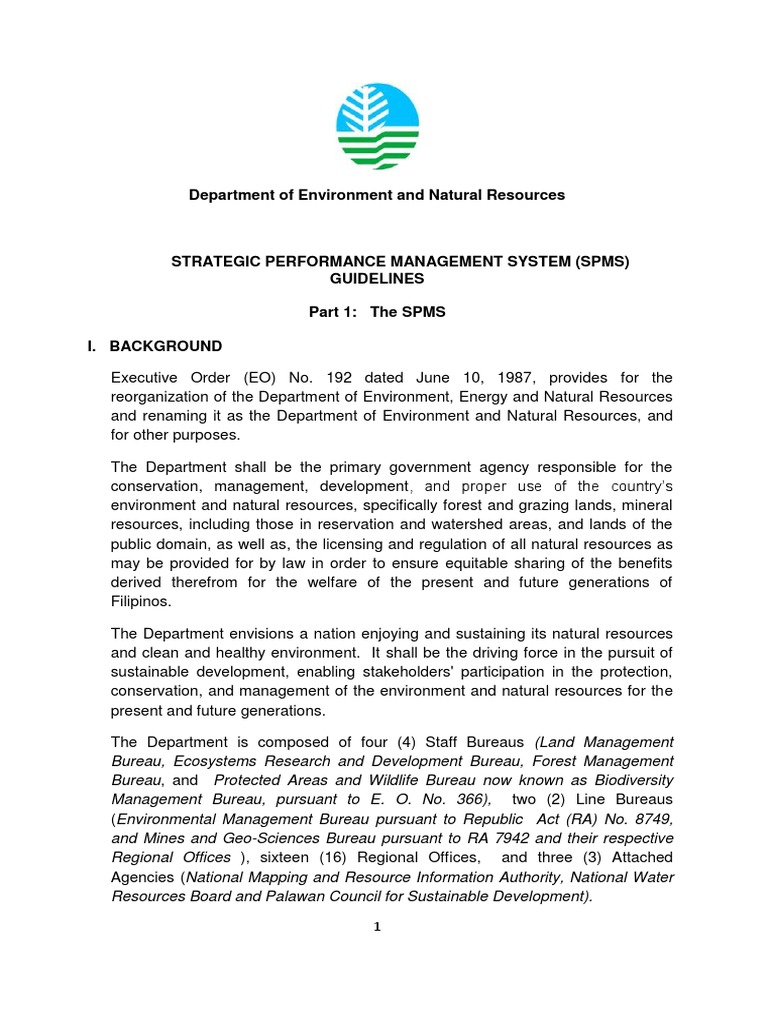 SPMS Guidelines for DENR Staff | PDF | Performance Appraisal | Competence (Human Resources)