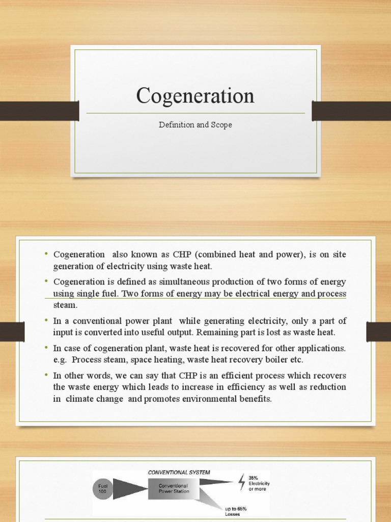Cogeneration: Definition and Scope | PDF | Cogeneration | Gas Turbine