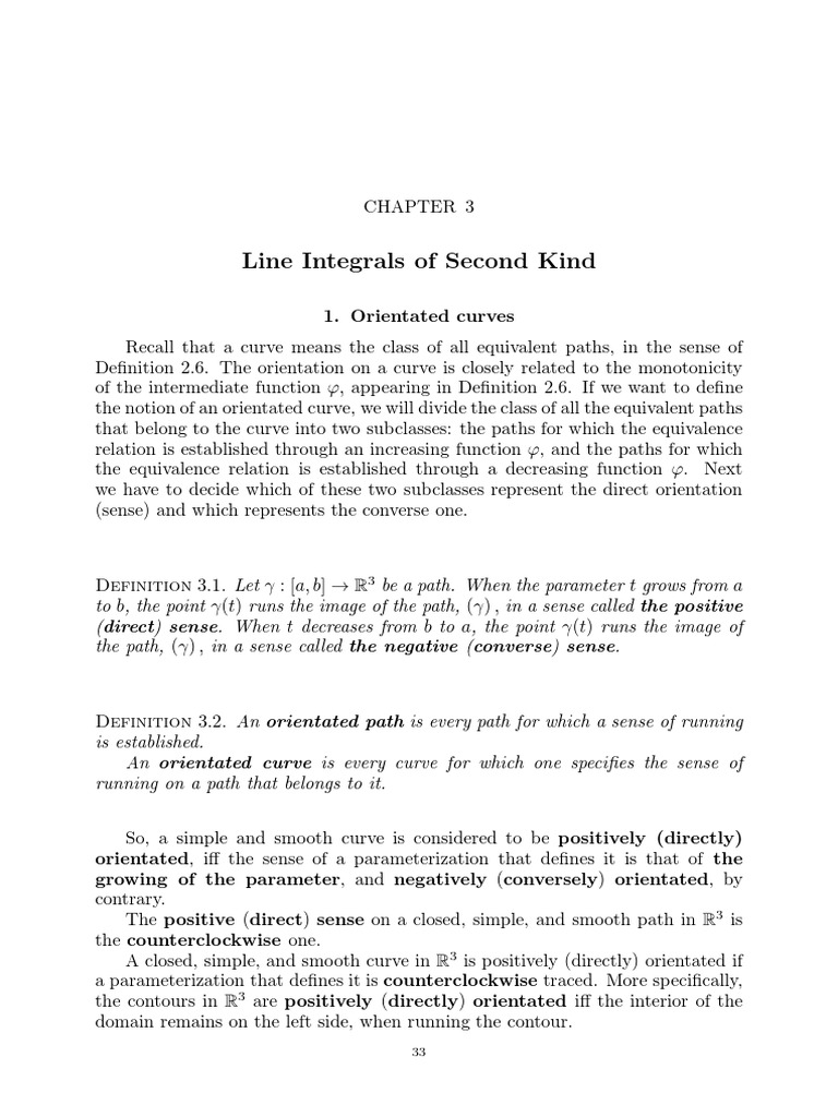 Line Integrals of Second Kind Double Integrals | PDF | Integral ...