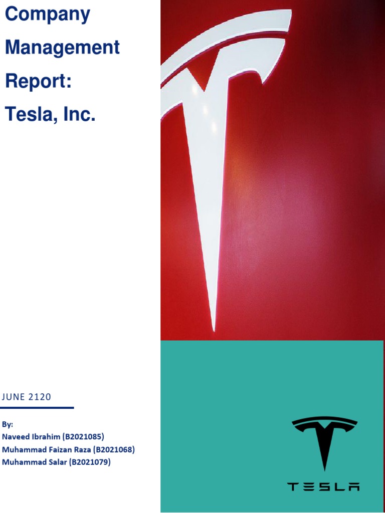 Management Report On Tesla, Inc. | PDF | Elon Musk | Business