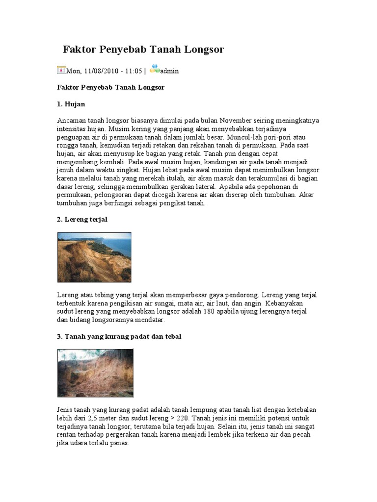 Faktor Penyebab Longsor | PDF | Sains & Matematika