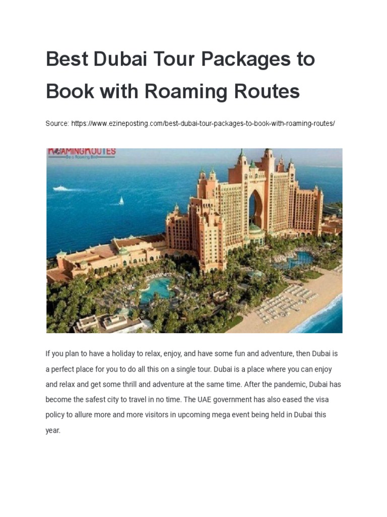 Best Dubai Tour Packages To Book With Roaming Routes | PDF | Dubai