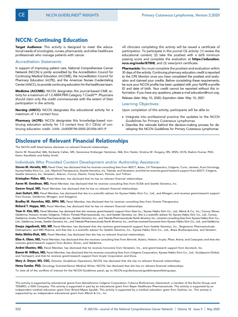 NCCN Continuing Education | PDF | Lymphoma | Biopsy