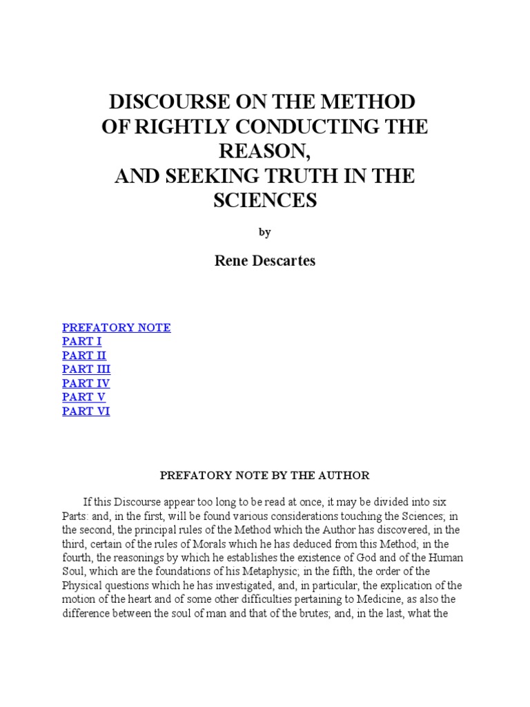 Discourse On The Method | PDF | Reason | Truth