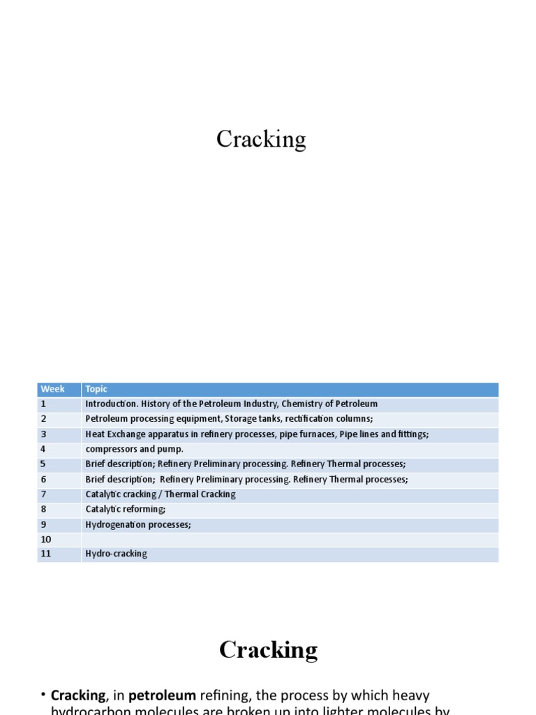 Cracking | PDF | Cracking (Chemistry) | Oil Refinery