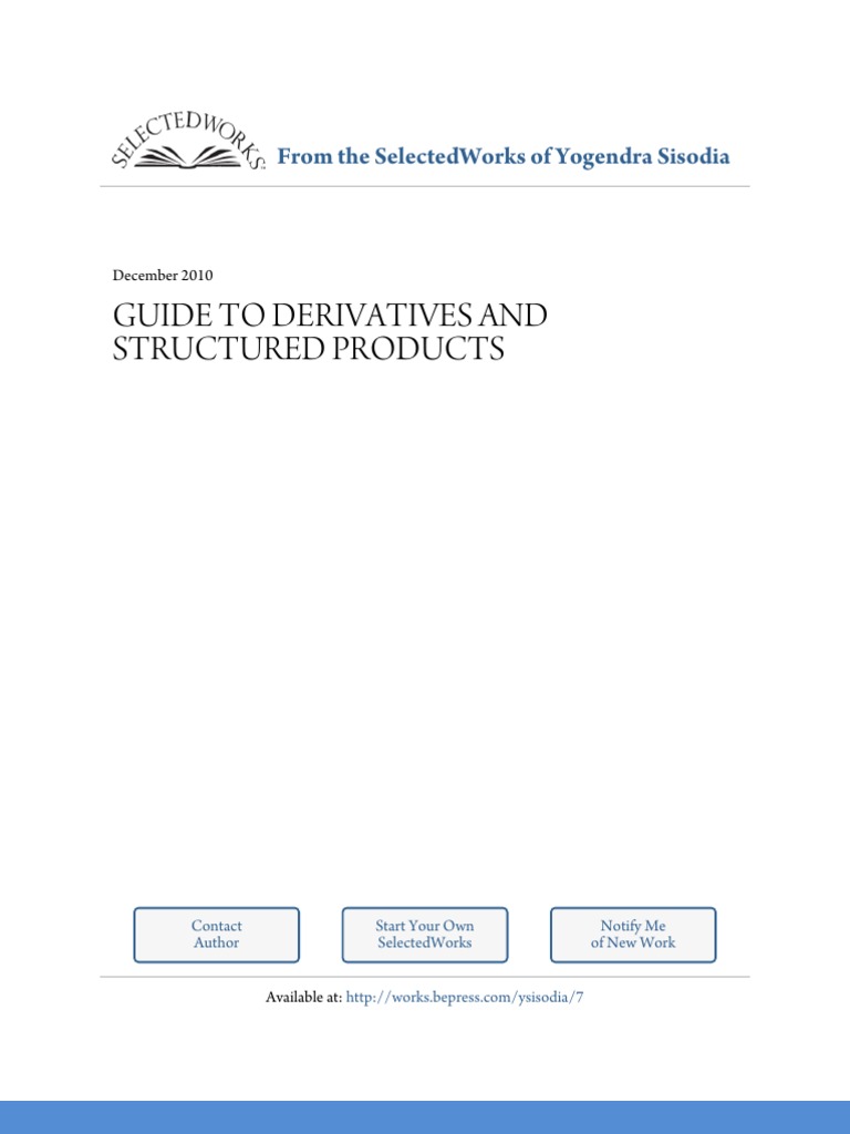 Guide To Derivatives and Structured Products | PDF | Option (Finance ...