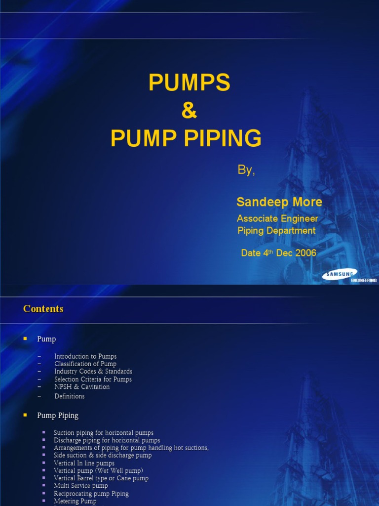 Pump Selection and Piping Guide | PDF | Pump | Liquids