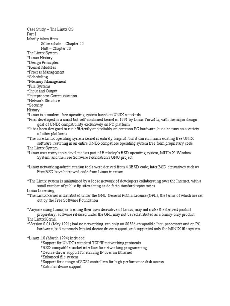 Case Study - Linux - Part 1 | PDF | Scheduling (Computing) | Kernel ...