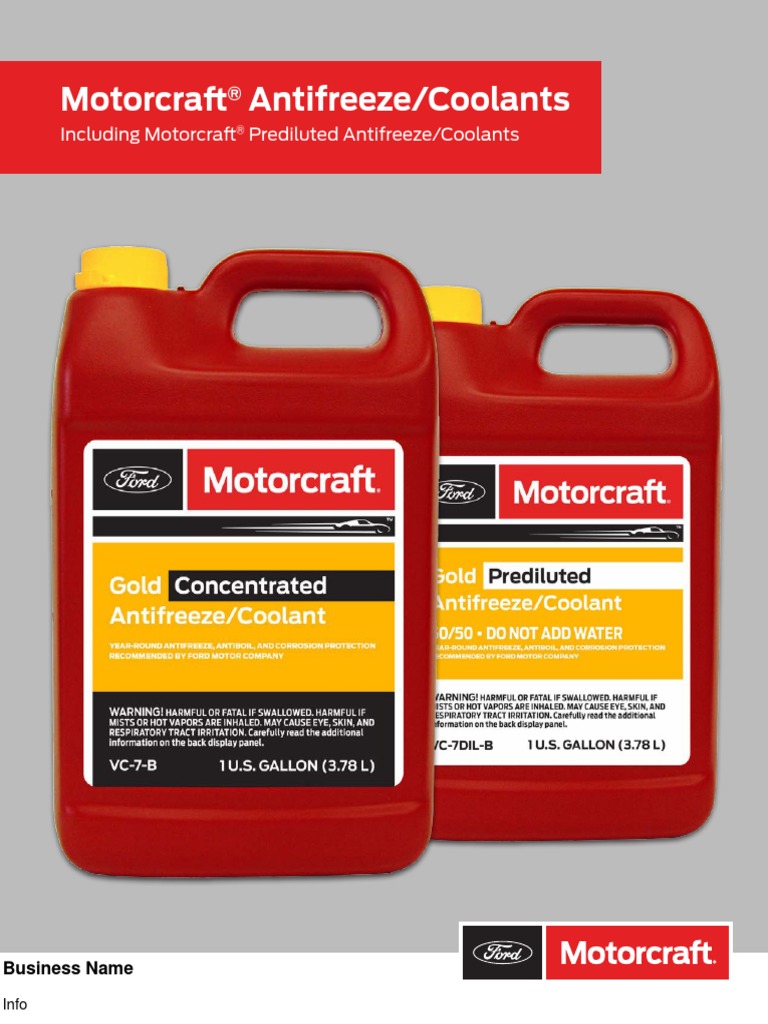 Motorcraft Antifreeze Coolants | PDF | Engines | Building Engineering