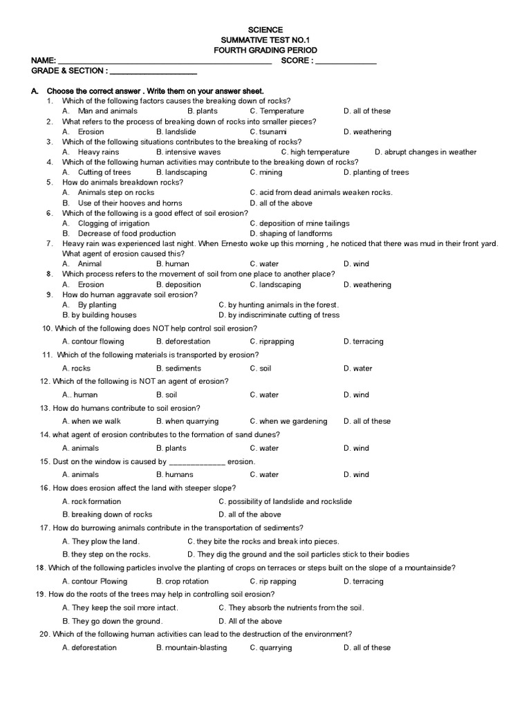 4th Grading SUMMATIVE TESTS in Science V | PDF | Tropical Cyclones | Moon