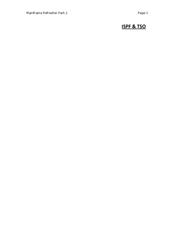 ISPF & TSO Refresher | PDF | Software Engineering | Operating System Families