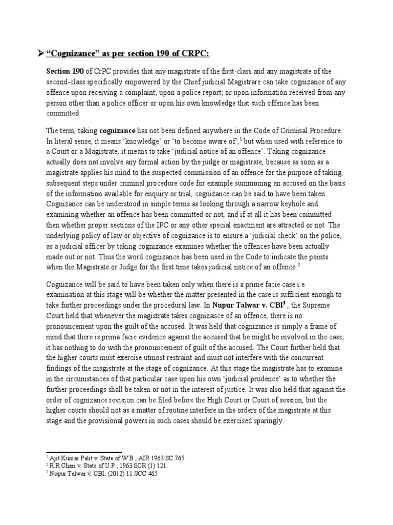 CRPC Notes | PDF | Criminal Justice | Crime & Violence