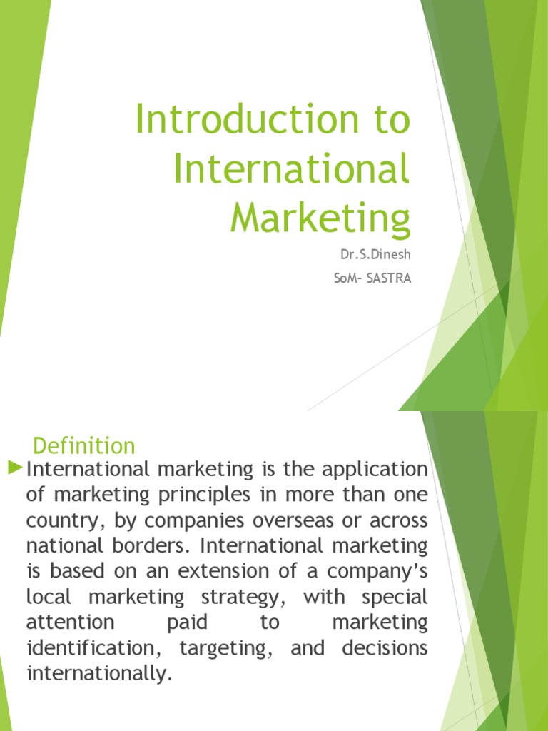 Overview of International Marketing | PDF | Franchising | Marketing