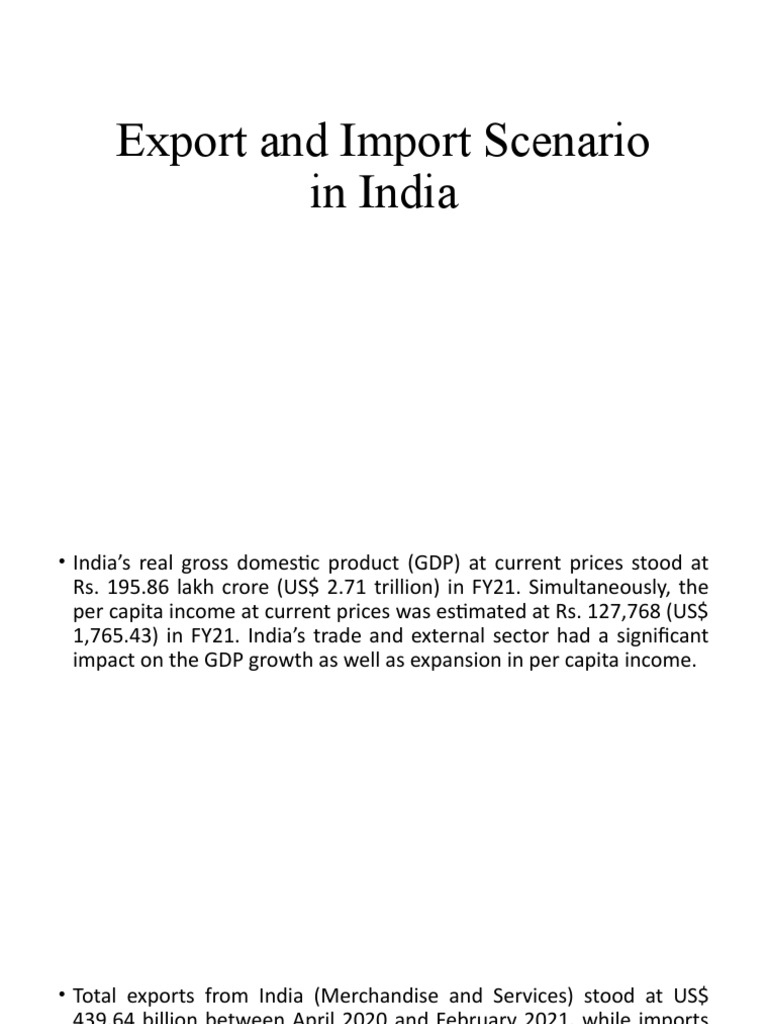 Export and Import Scenario in India | PDF | Trade | Economies
