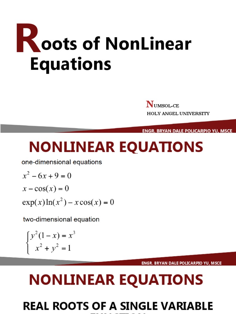 TOPIC 3 - Roots of Non-Linear Equations | PDF | Nonlinear System ...