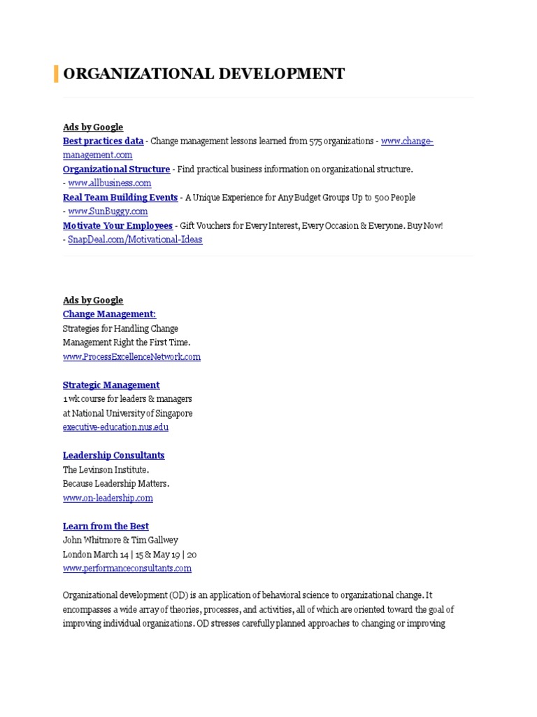 Understanding Organizational Development | PDF | Organization ...