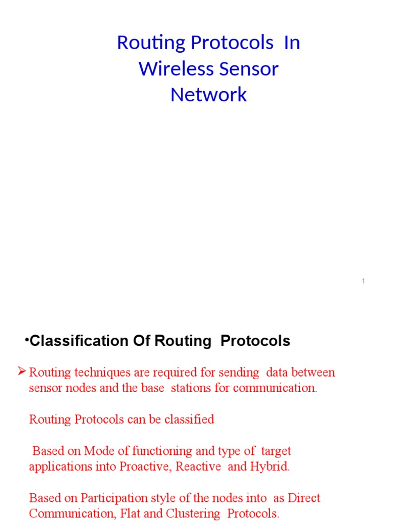 Routing Protocols in Wireless Sensor Network | PDF | Wireless Sensor Network | Routing