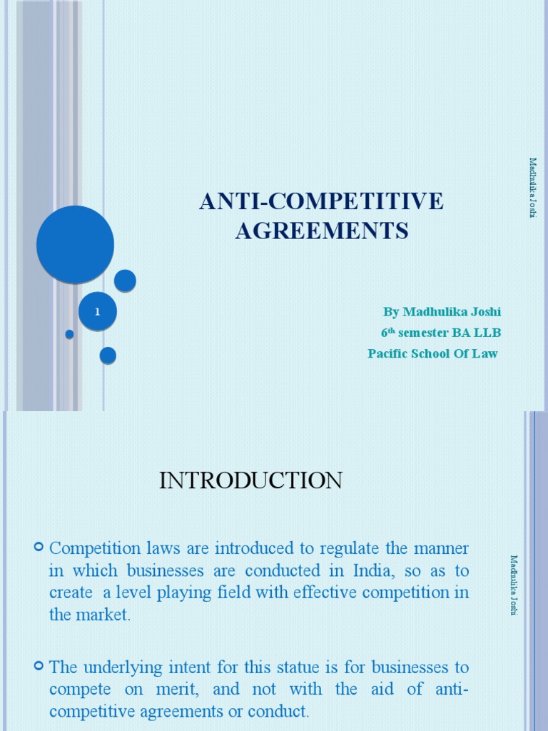 Anti-Competitive Agreements | PDF | Market (Economics) | Marketing
