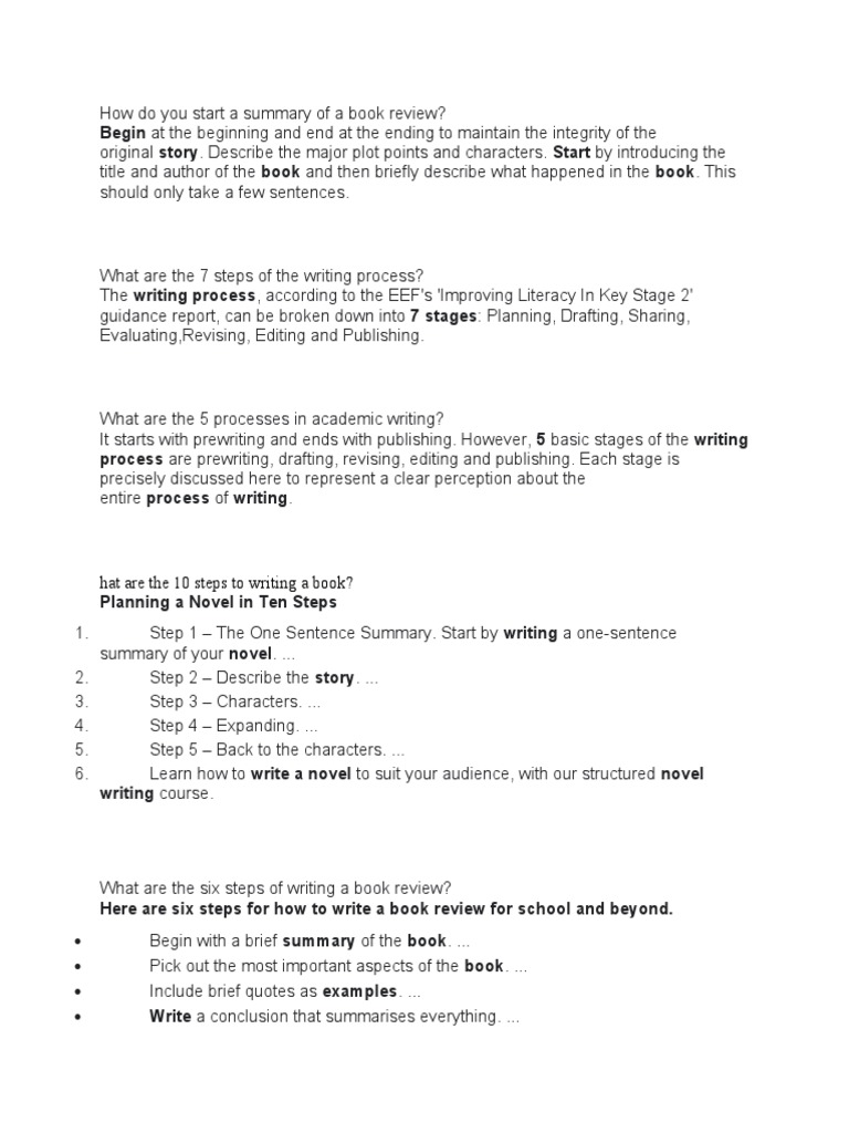 How Do You Start A Summary of A Book Review | PDF | Proofreading | Books