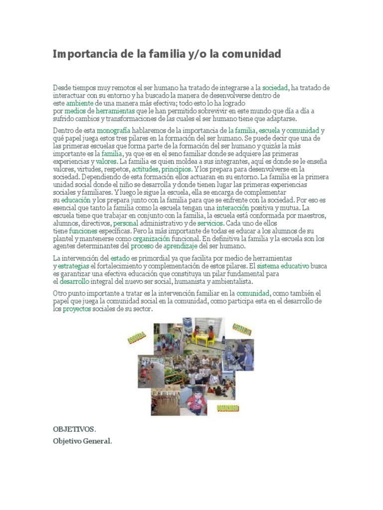 Escuela Familia y Comunidad | PDF | Familia | Trabajo Social