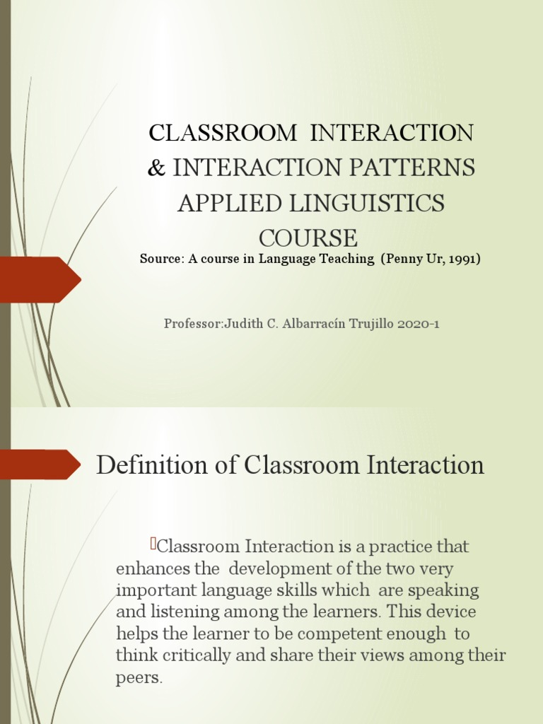 Classroom Interaction Patterns Explained | PDF | Second Language ...