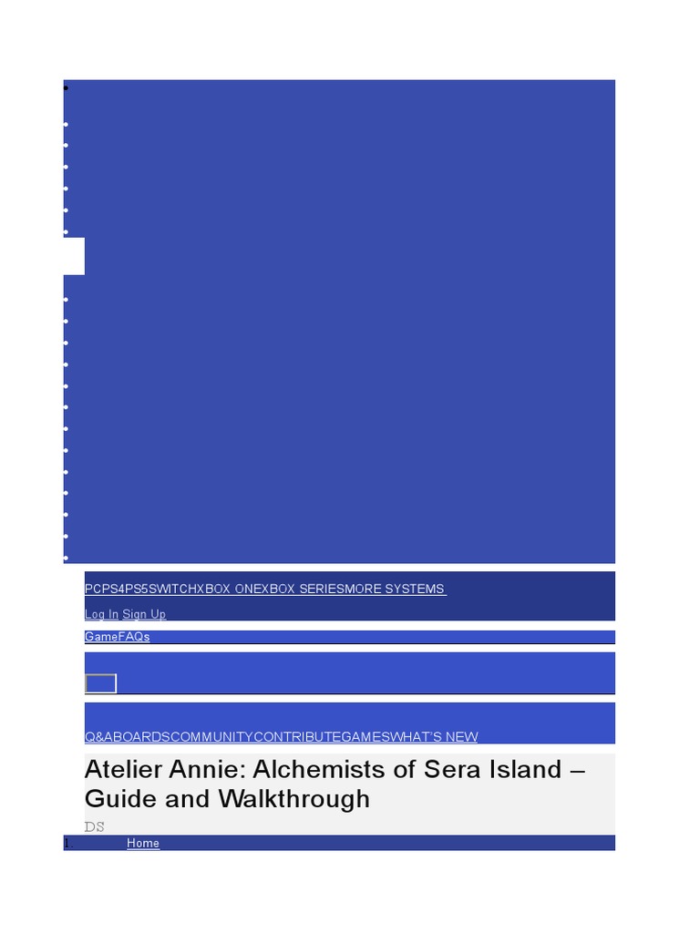Atelier Annie: Alchemists of Sera Island - Guide and Walkthrough | PDF ...
