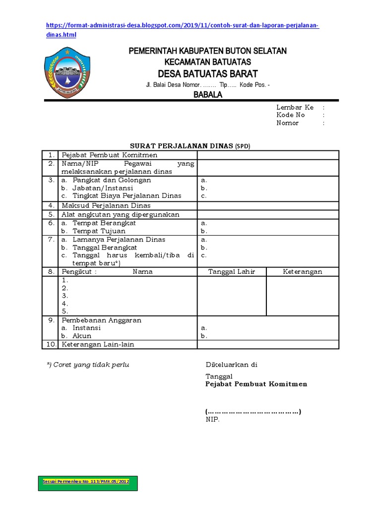 Salinan FORMAT SPD Lembar Ke-1 | PDF