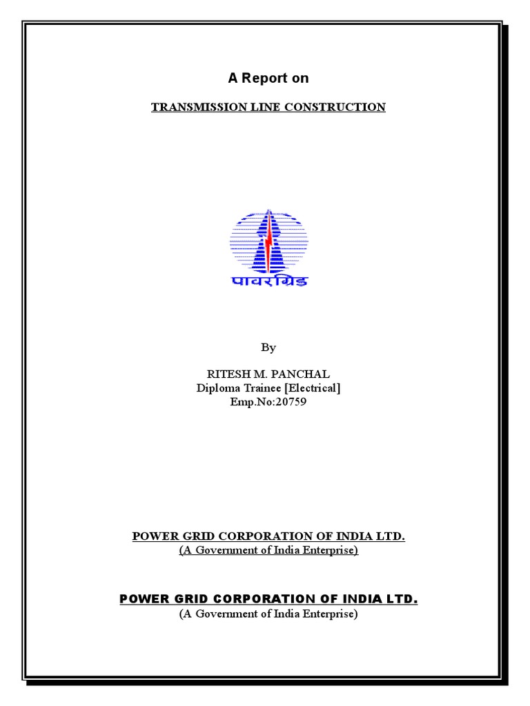 A Report On: Transmission Line Construction | PDF | Insulator ...
