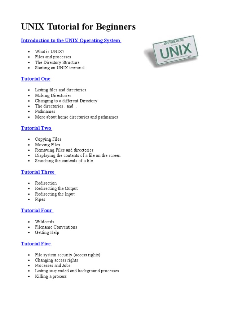 UNIX Tutorial For Beginners: Introduction To The UNIX Operating System ...
