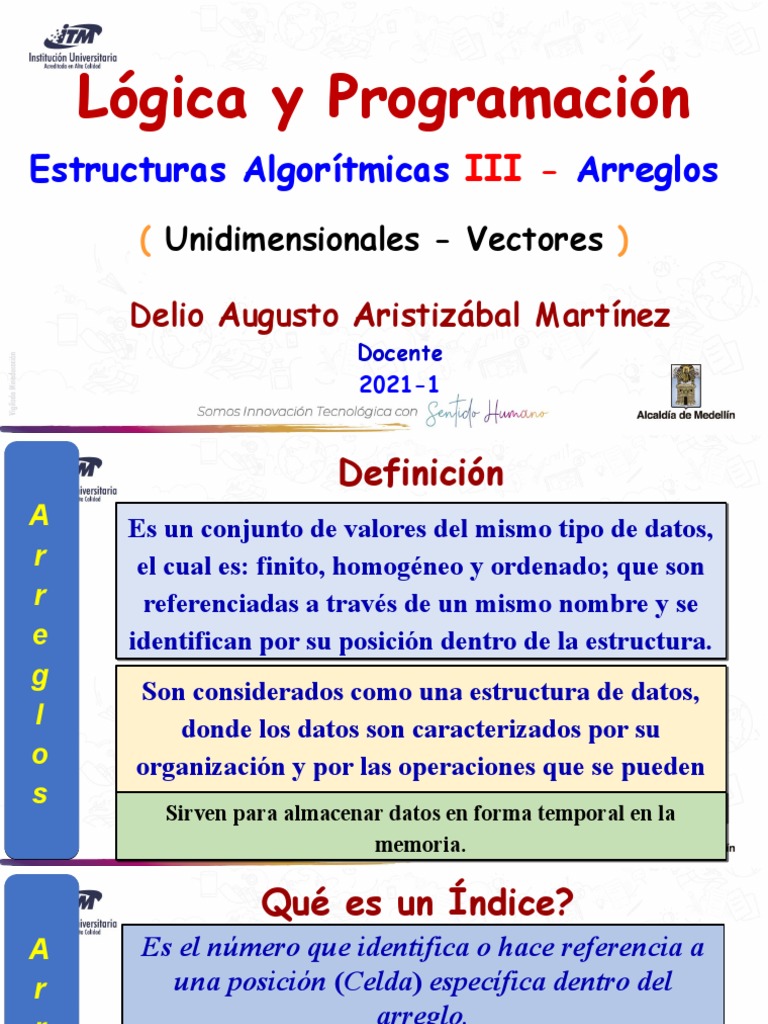 6 Arrays Vectores | PDF | Estructura de datos de matriz | Programación ...