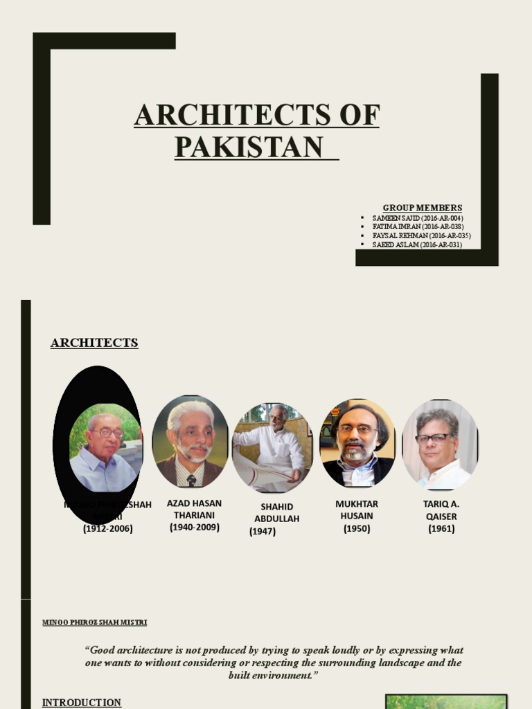 Renowned Architects of Pakistan | PDF | Karachi | Pakistan
