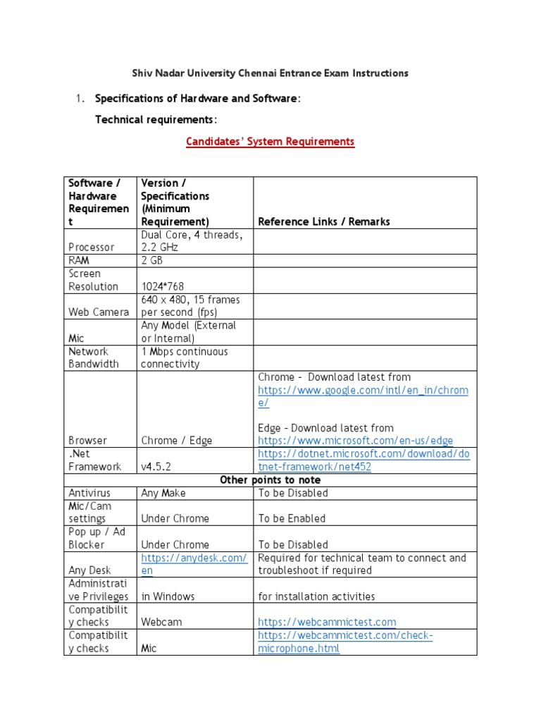SNUCEE Instructions | PDF | Login | Test (Assessment)