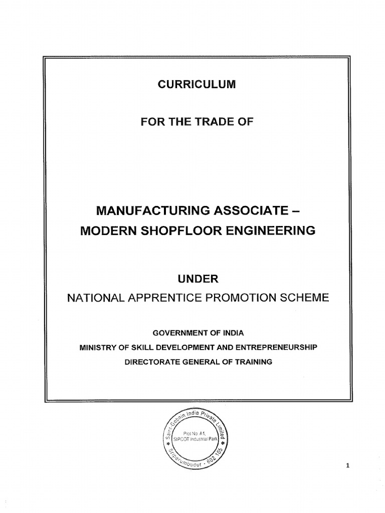 Manufacturing Associate - Modern Shopfloor Engineering | PDF