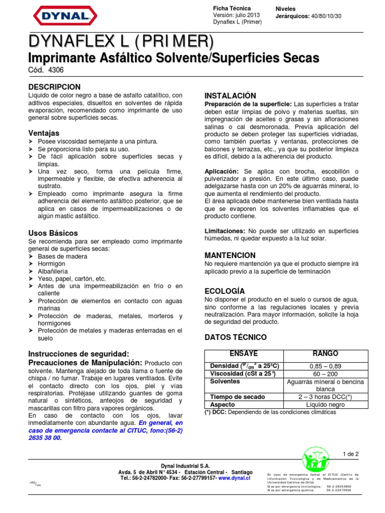 Dynaflex L Primer 1 | PDF | Pintar | Materiales