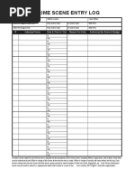 Crime Scene Log Sheet (Editable Form) | PDF | Forensic Science | Law ...