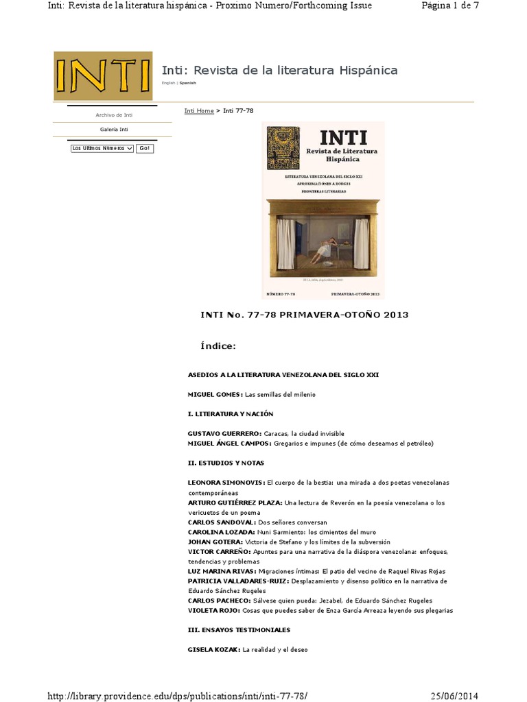 Library Providence Edu - Dps - Publications - Inti - Inti-77-78 | PDF ...