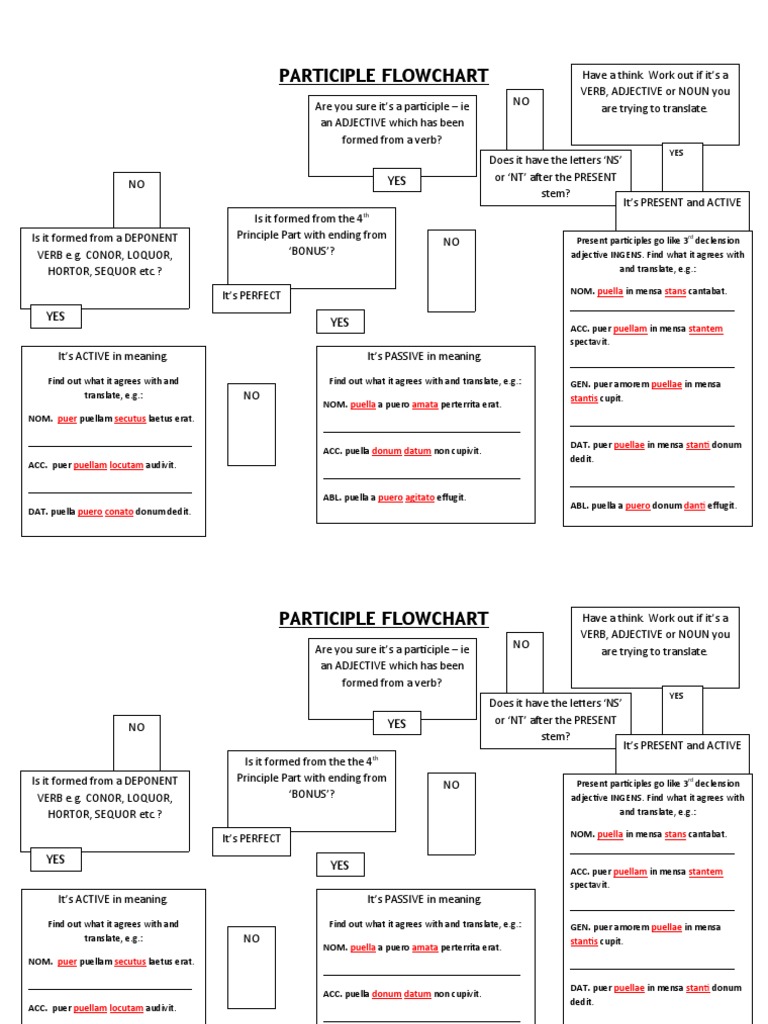 Participle FlowChart | PDF | Verb | Adjective